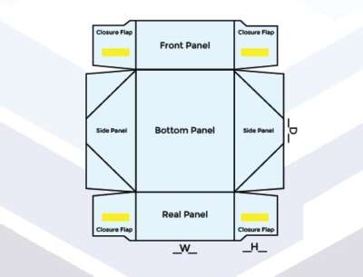 Custom Four Corner Tray Box Template | Packaging Design