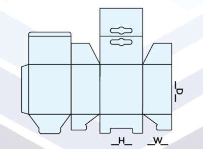 Hanging Tab Snap Lock Bottom Box Template | Custom Boxes
